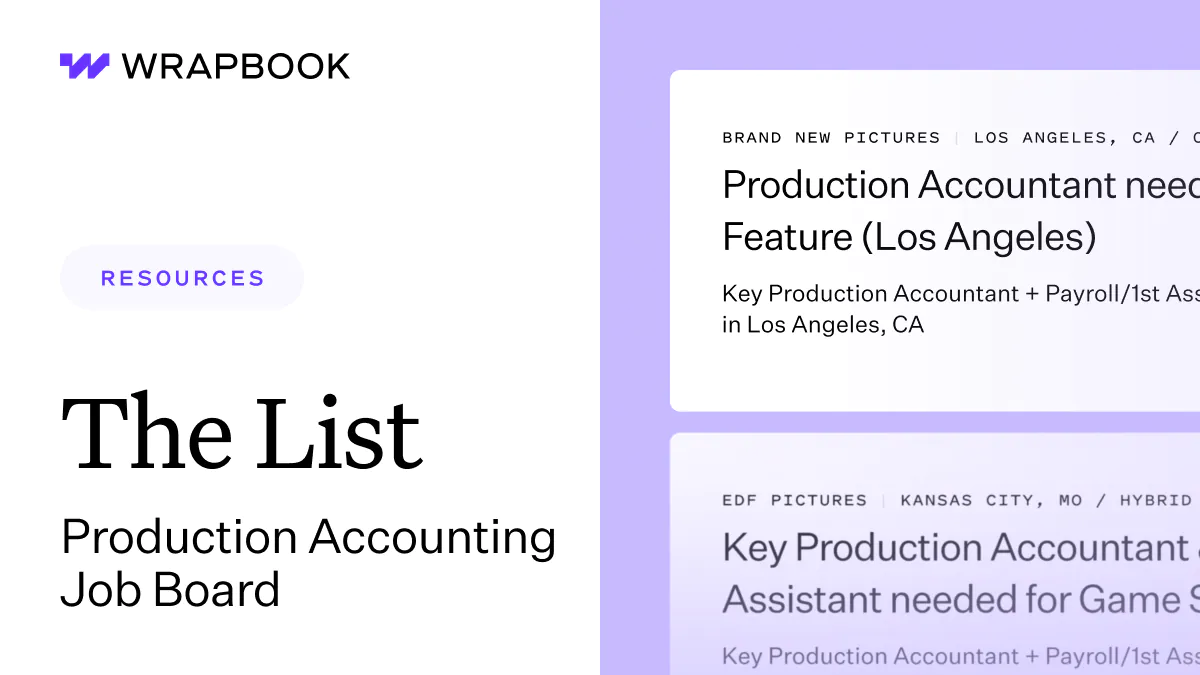 The List - Production Accounting Job Board | Wrapbook